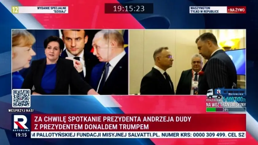 Spotkanie Andrzej Duda-Donald Trump. Jak relacjonowała je Telewizja Republika - TVN24