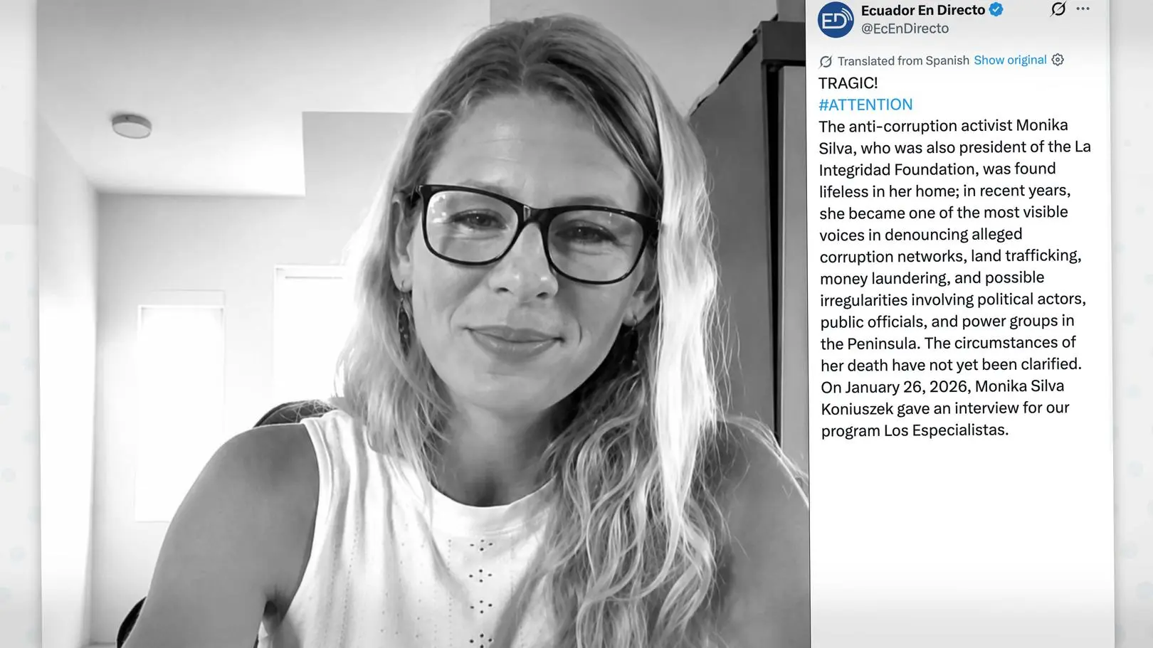 Ekwador. Monika Silva Koniuszek nie żyje. Polka ujawniała przypadki ...