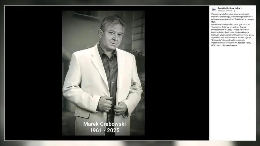 Marek Grabowski nie żyje. Aktor zmarł w wieku 63 lat - TVN24