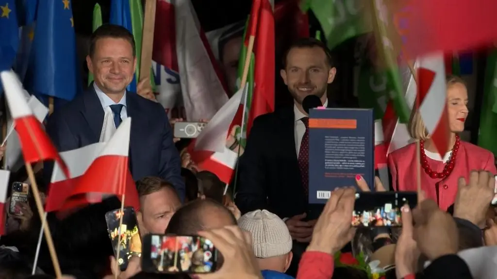 Wybory prezydenckie 2025, druga tura. Karol Nawrocki i Rafał ...