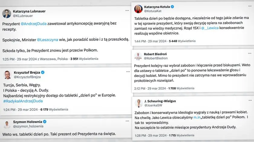 Tabletka "dzień po". Weto Andrzeja Dudy. Politycy komentują decyzję prezydenta - TVN24