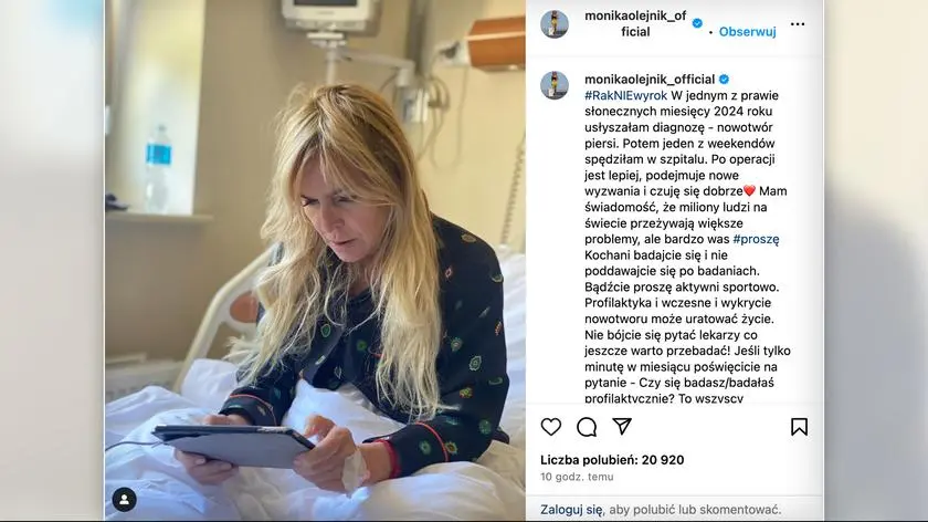 Monika Olejnik walczy z nowotworem piersi. Dziennikarka TVN24 pisze o chorobie i przypomina o ...
