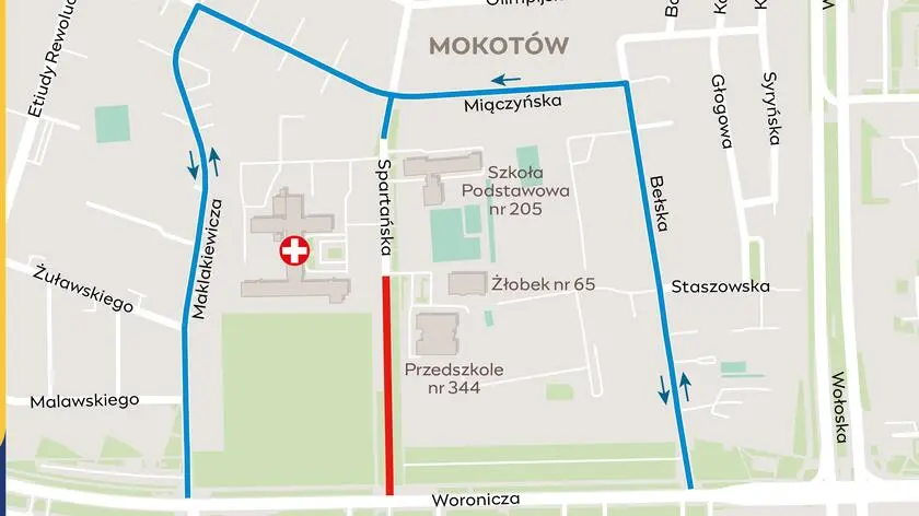 Warszawa. Remont ulicy Spartańskiej. Utrudnienia. Objazdy. Mapa | TVN Warszawa