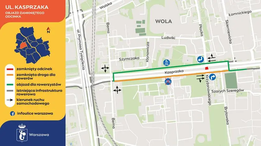 Warszawa. Budowa linii tramwajowej na Kasprzaka. Będą utrudnienia przy skrzyżowaniu z Płocką ...