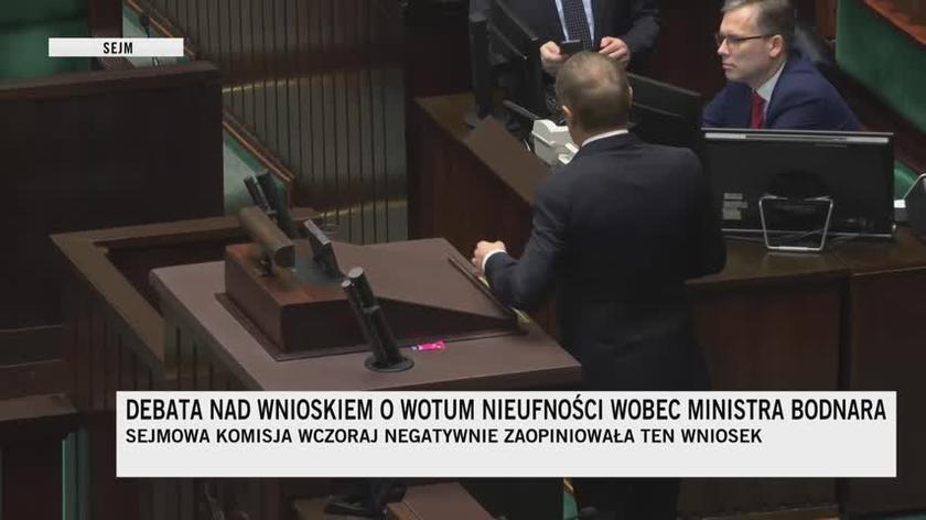 Sejm. Wystąpienie Donalda Tusk w czasie debaty nad wotum nieufności dla Adama Bodnara. Szymon ...