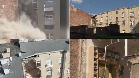 Runęła ściana kamienicy w centrum Łodzi. Pięć kluczowych pytań - TVN24