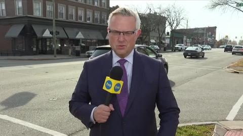 USA. Kampania prezydencka 2024. Korespondent "Faktów" TVN Marcin Wrona na wiecu republikanów ...