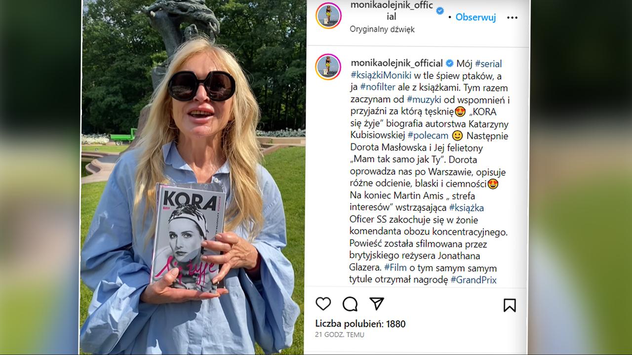 Monika Olejnik: "w tle śpiew ptaków, a ja #nofilter, ale z książkami". Dziennikarka TVN24 poleca ...