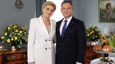 Wielkanoc 2021. Życzenia pary prezydenckiej Andrzeja Dudy i Agaty Kornhauser-Dudy - TVN24