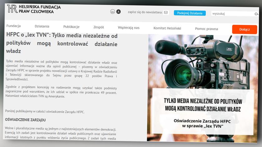 HFPC: to instrumentalna próba wywarcia wpływu na TVN i ograniczenia ...