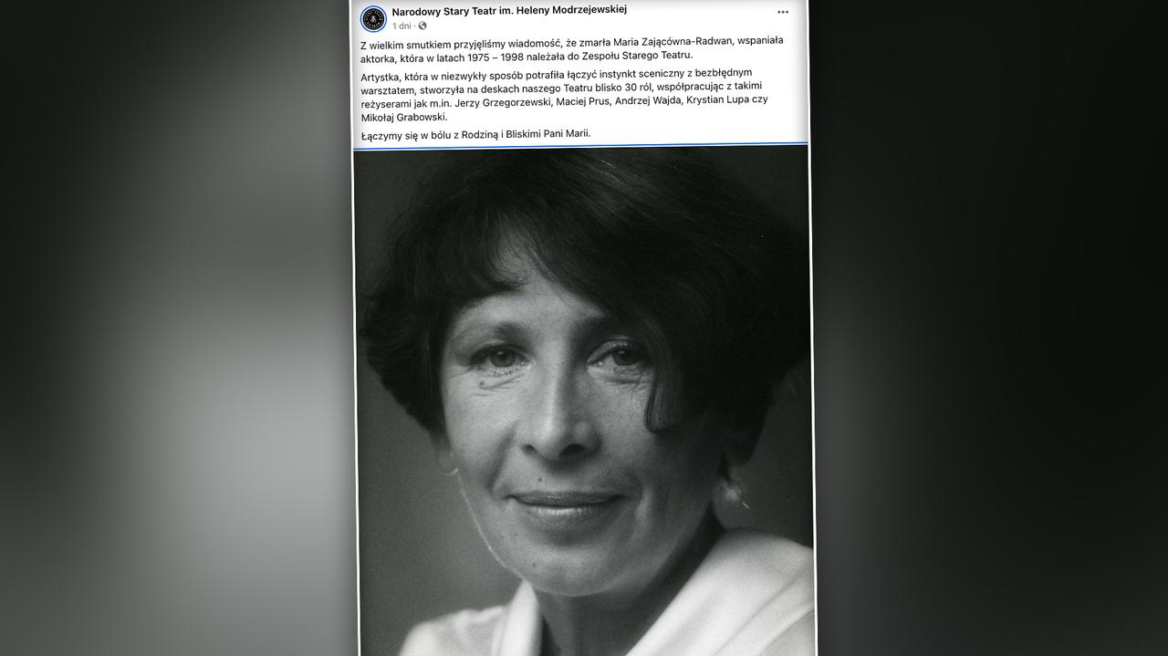 Nie żyje Maria Zającówna-Radwan. Aktorka Starego Teatru miała 90 lat ...